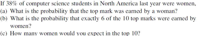 Solved If 38% of computer science students in North America | Chegg.com
