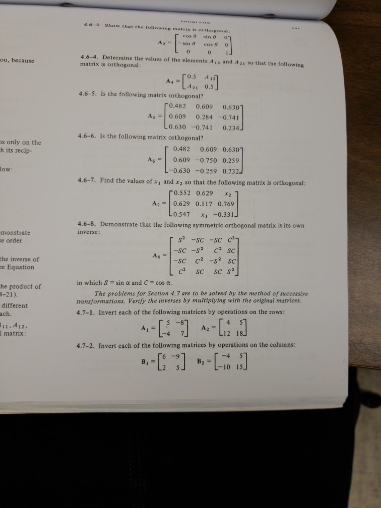 Solved 4.6-3. Show that the following matrix is orthogonal | Chegg.com