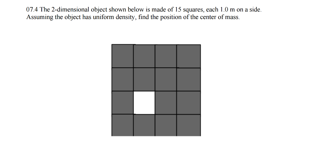 Solved 07.4 The 2-dimensional object shown below is made of | Chegg.com
