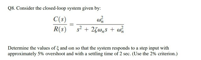 Solved Q8. Consider the closed-loop system given by: C(s) rt | Chegg.com