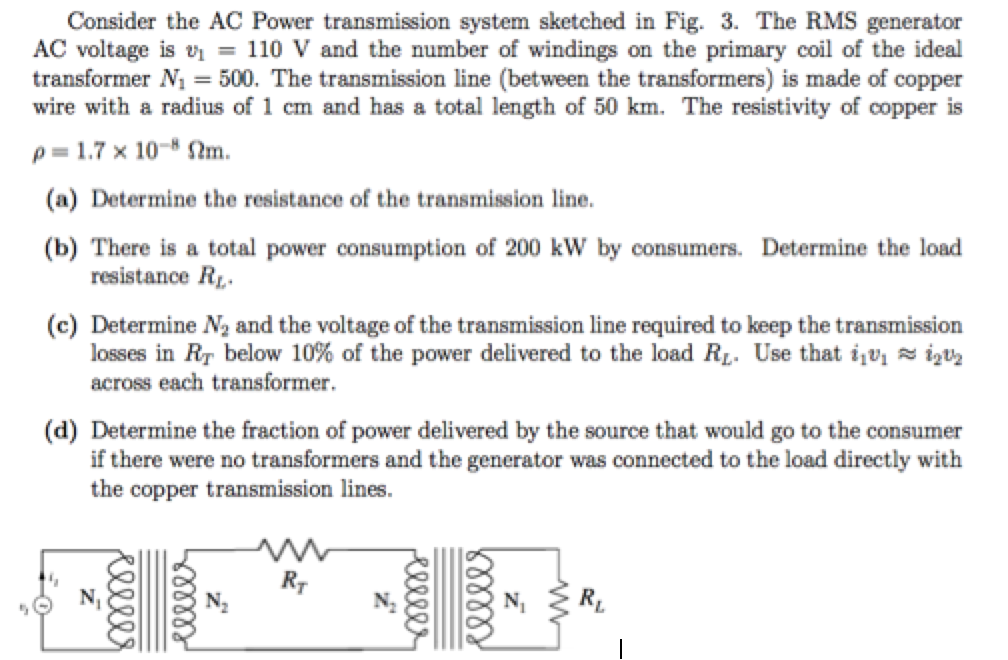 Solved Consider the AC Power transmission system sketched in | Chegg.com