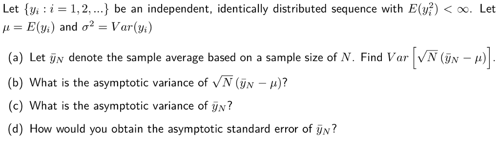 Solved Let {yi : i = 1,2,...} be an independent, | Chegg.com