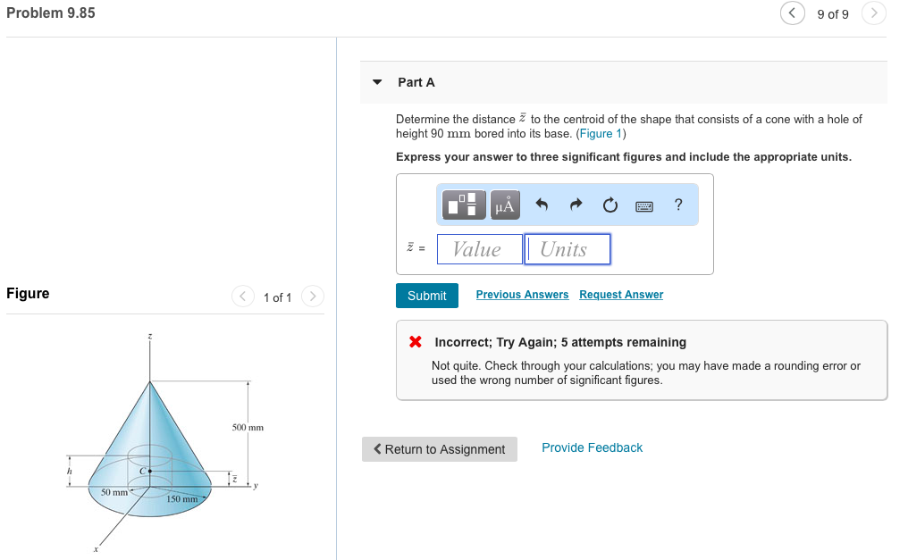 Solved Problem 9.85 9 of 9 Part A Determine the distance | Chegg.com