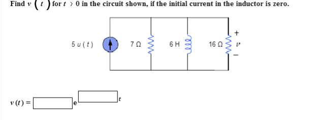 Solved Find v(t) for t > 0 in the circuit shown, if the | Chegg.com