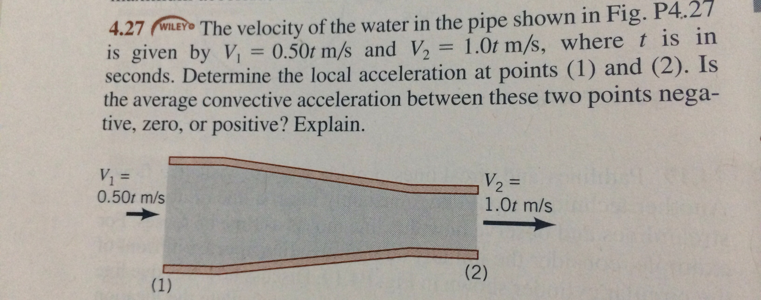 Solved The velocity of the water in the pipe shown in Fig. | Chegg.com