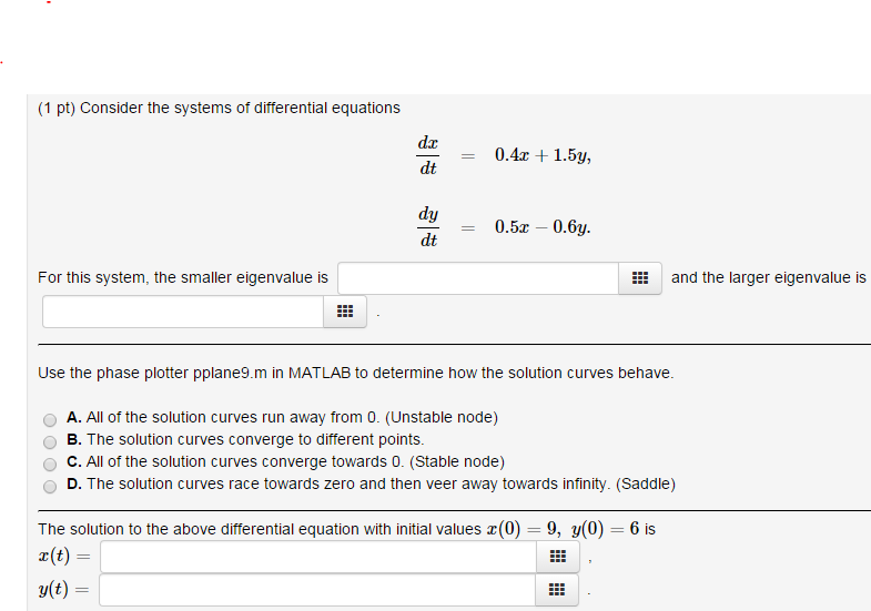 Solved Consider the system of differential equations dx / | Chegg.com