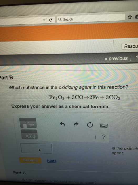 Solved Which substance is the oxidizing agent in this | Chegg.com