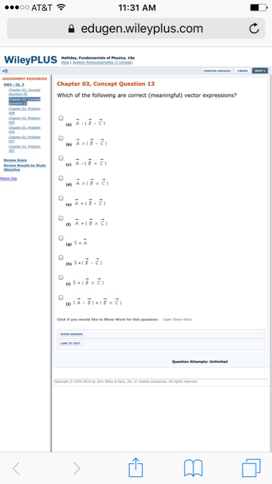 Solved Which of the following are correct (meaningful) | Chegg.com