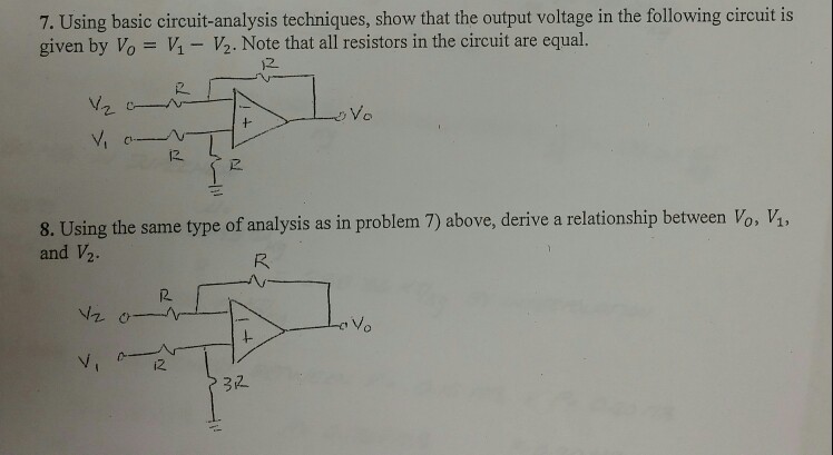 Solved 7. Using basic circuit-analysis techniques, show that | Chegg.com