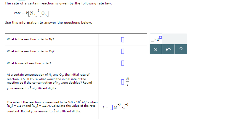 Solved The rate of a certain reaction is given by the | Chegg.com