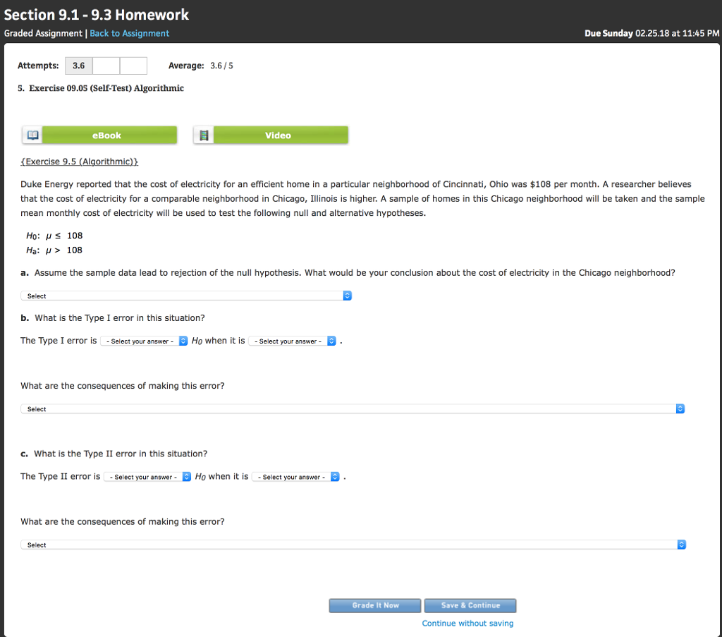 Solved Section 9.1-9.3 Homework Graded Assignment | Back to | Chegg.com
