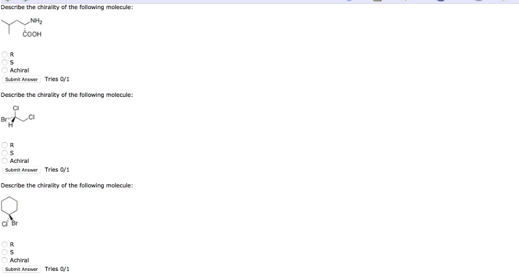 Solved Describe the chirality of the following molecule: NH2 | Chegg.com
