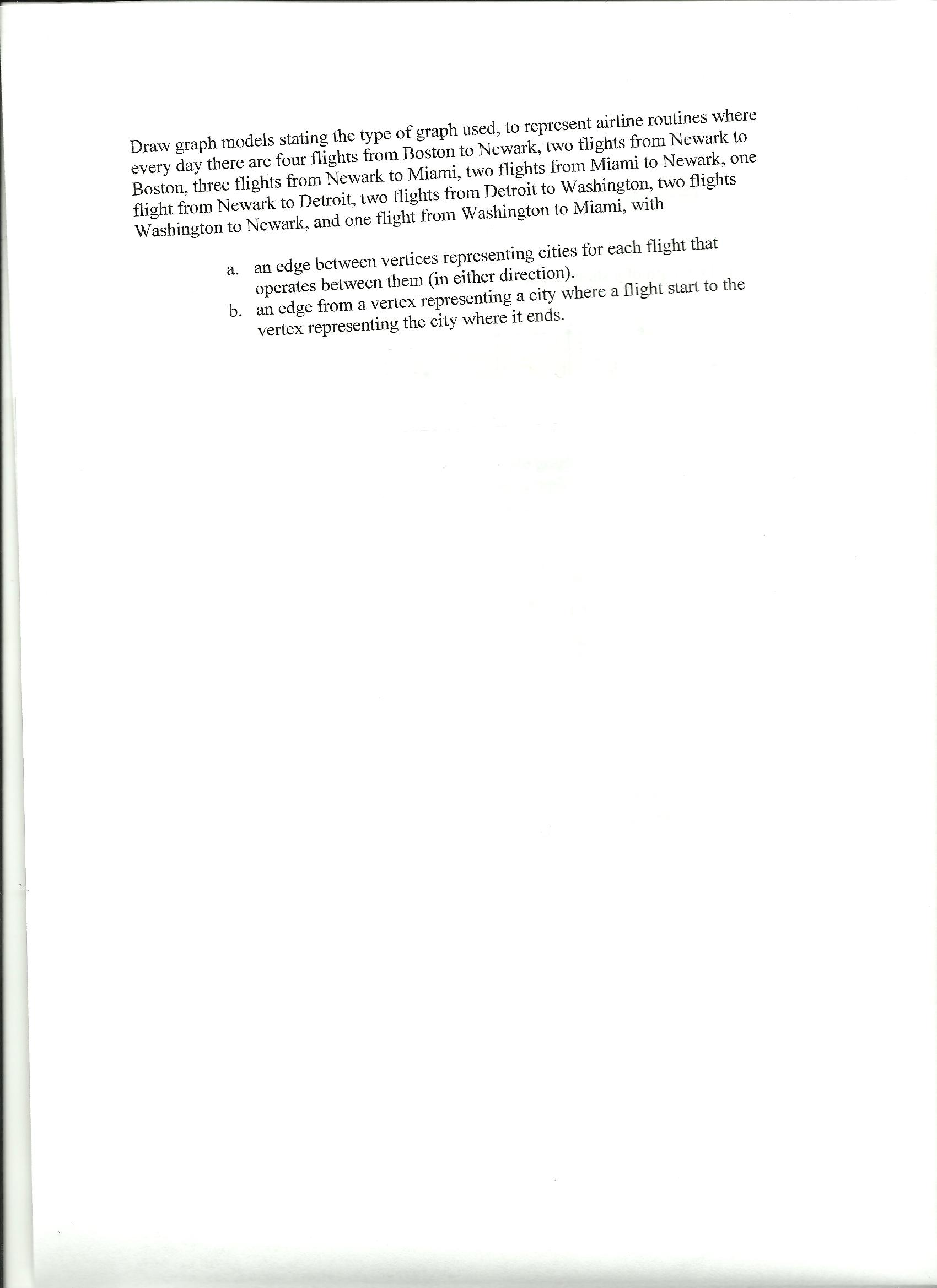 Solved Draw graph models stating the type of graph used, to | Chegg.com