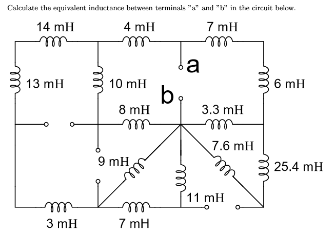 Solved Calculate the equivalent inductance between terminals | Chegg.com