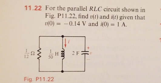 Solved 11.22 For the parallel RLC circuit shown in Fig. | Chegg.com