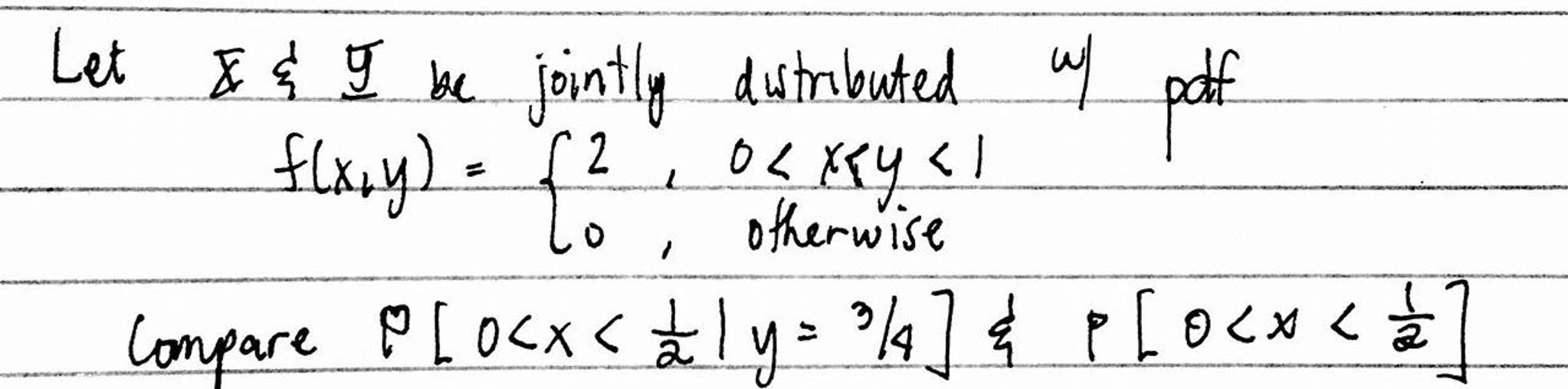 Solved Let x & y be jointly distributed w/pdf f(x, y) = {2, | Chegg.com