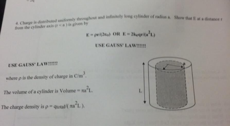 Solved Charge is distributed uniformly throughout and | Chegg.com