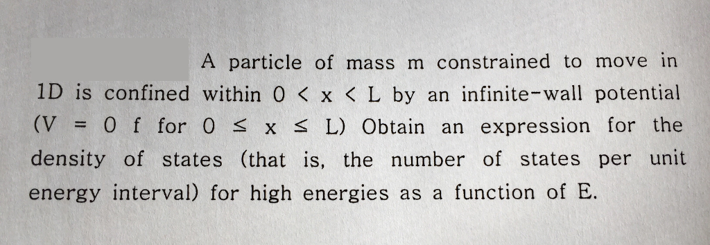 Solved A particle of mass m constrained to move in 1D is | Chegg.com