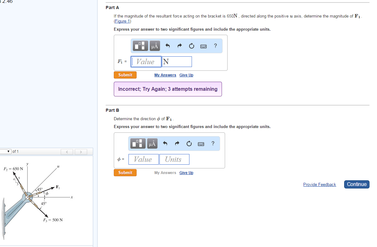 Solved Part AIf the magnitude of the resultant force | Chegg.com