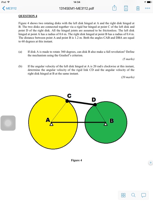 Solved Figure 4 shows two rotating disks with the left disk | Chegg.com