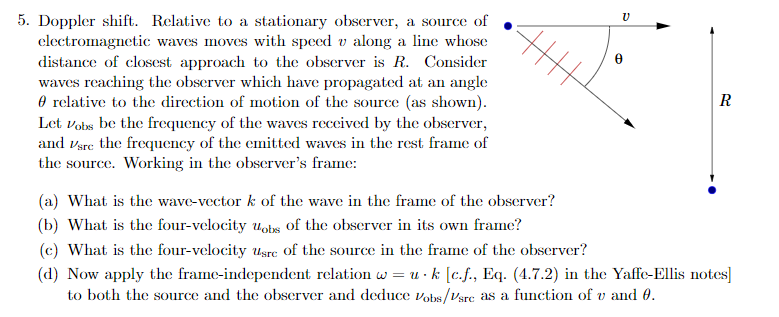 Solved 5, Doppler shift. Relative to a stationary observer, | Chegg.com
