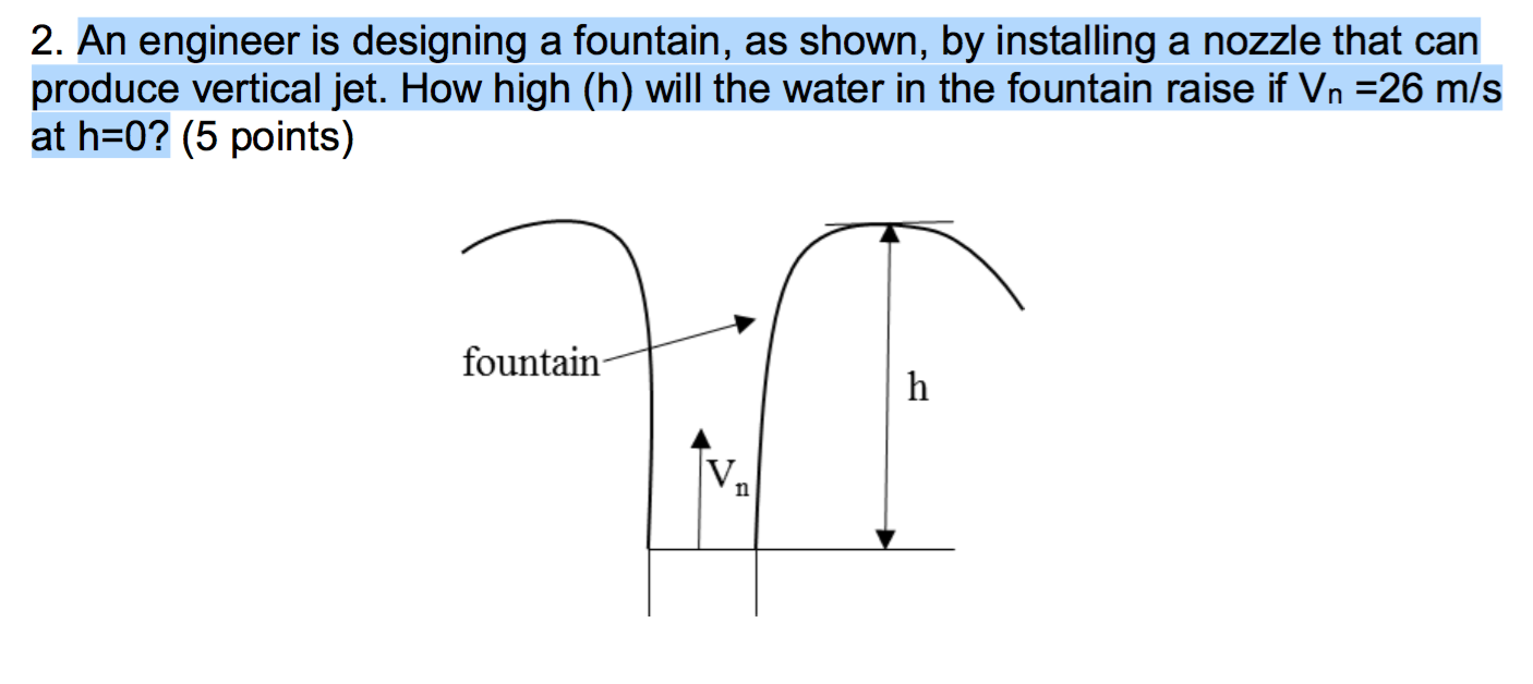 Solved An engineer is designing a fountain, as shown, by | Chegg.com