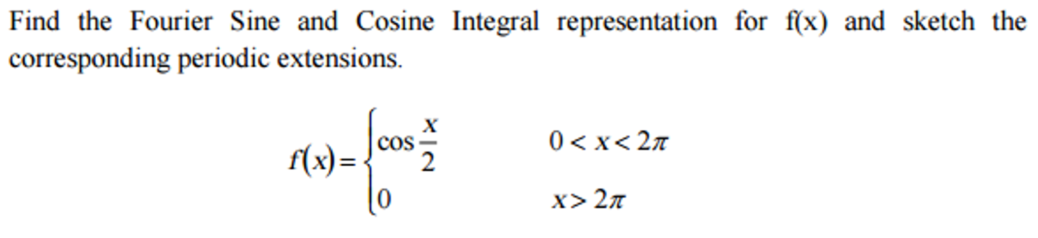 Solved Find the Fourier Sine and Cosine Integral | Chegg.com