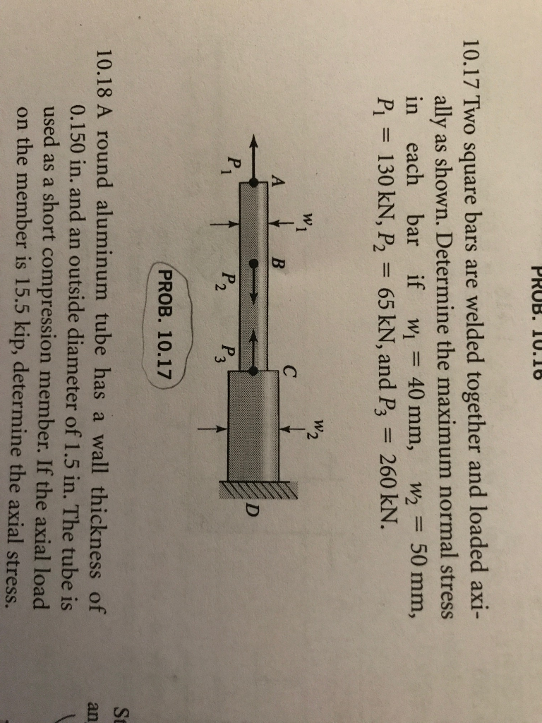 Solved Two square bars are welded together and loaded | Chegg.com