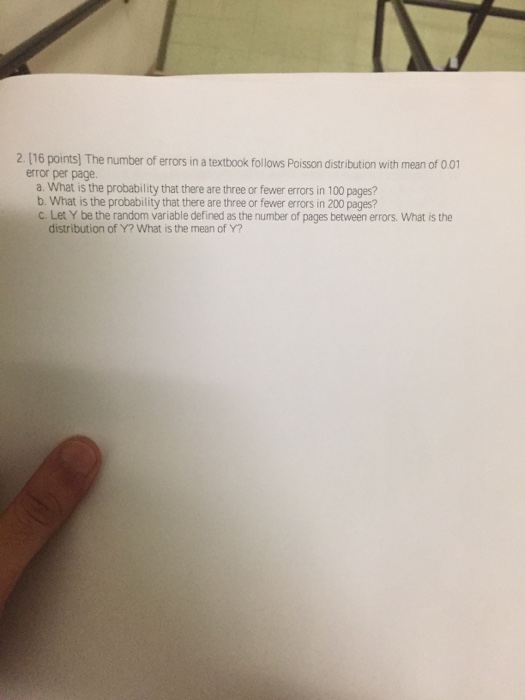 Solved The Number Of Errors In A Textbook Follows Poisson 6878