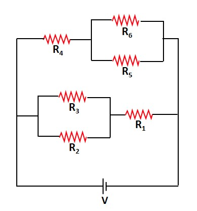 Solved Six resistors R 1 =9.00 Ω, R 2 =8.00 Ω, R 3 =12.0 Ω, | Chegg.com