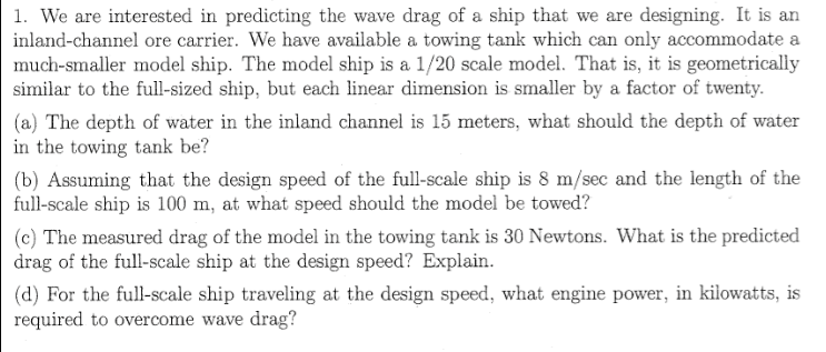 Solved 1. We are interested in predicting the wave drag of a | Chegg.com