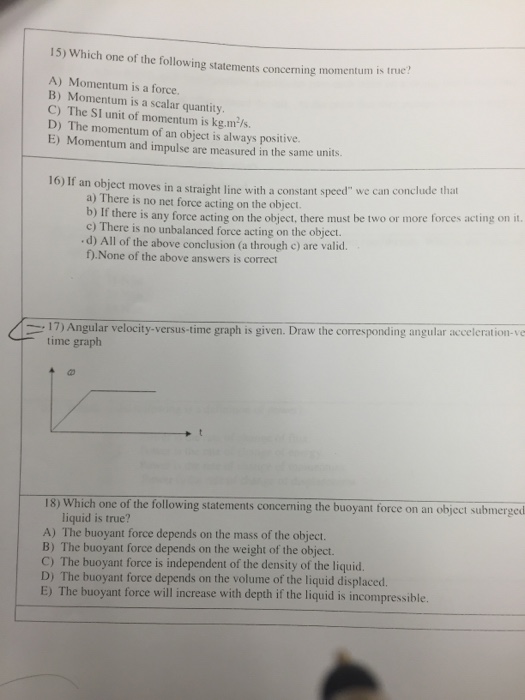 Solved Which one of the following statements concerning | Chegg.com