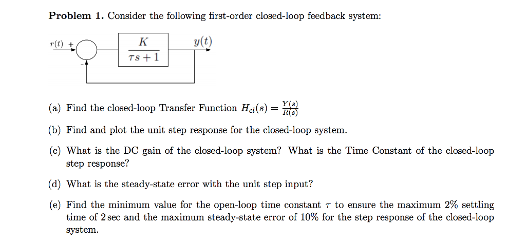 Solved Problem 1. Consider the following first-order | Chegg.com