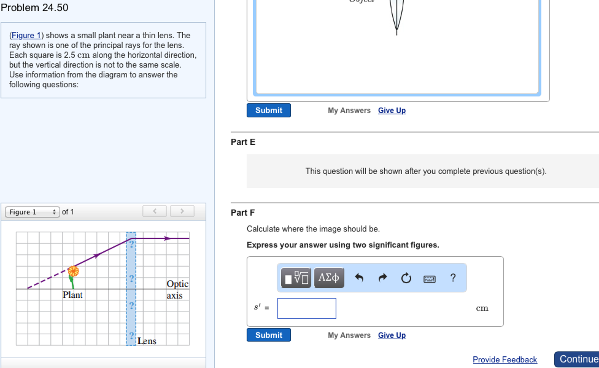 Solved (Figure 1) shows a small plant near a thin lens. The | Chegg.com