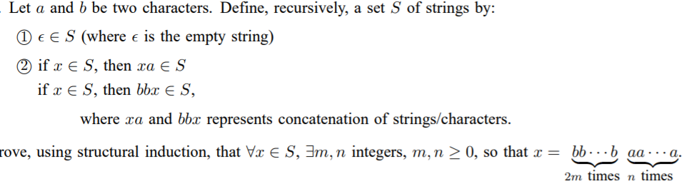 Solved Let a and b be two characters. Define, recursively, a | Chegg.com