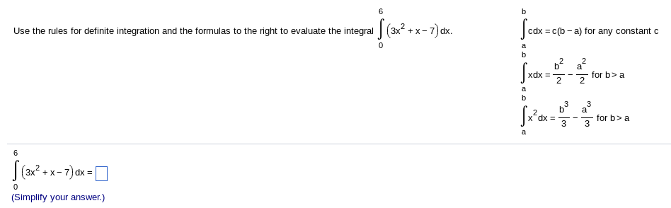 Solved Use the rules for definite integration and the | Chegg.com