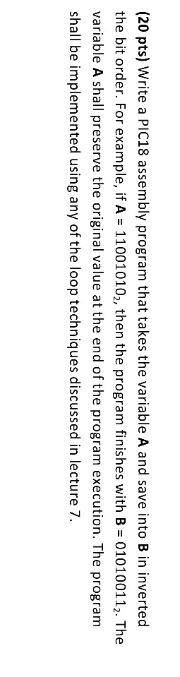 Write a PIC18 assembly program that takes the | Chegg.com