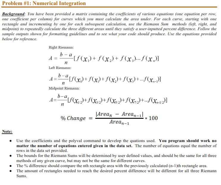 Solved The Program being used is Matlab, Numerical | Chegg.com