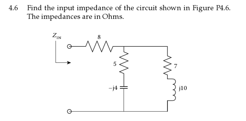 Solved Find the input impedance of the circuit shown in | Chegg.com