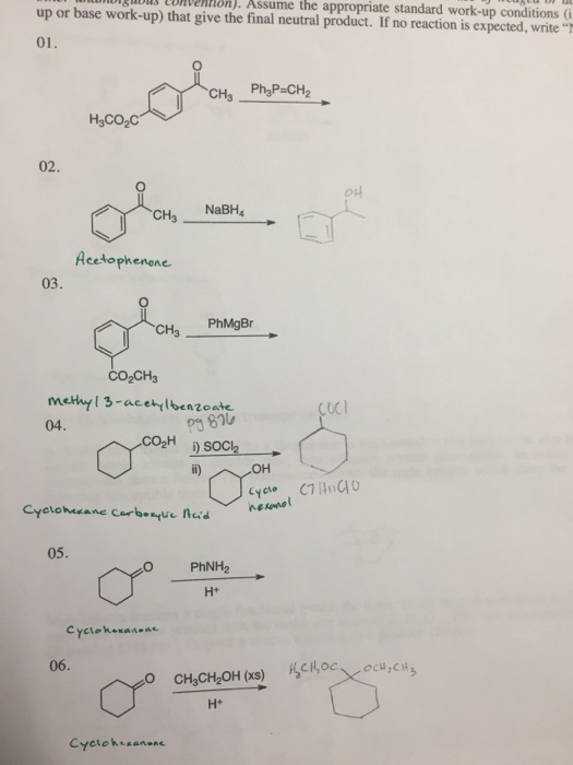 Solved Assume the appropriate standard work-up conditions | Chegg.com