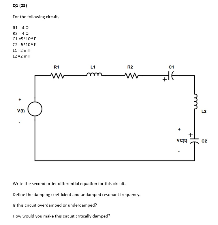 Solved For the following circuit, R1 = 4 ohm R2 = 4 ohm | Chegg.com