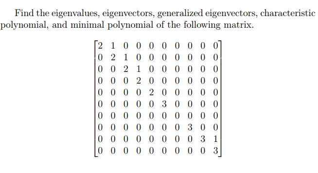 Solved Find the eigenvalues, eigenvectors, generalized | Chegg.com