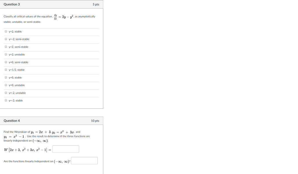 Solved Classify all critical values of the equation. dy/dx = | Chegg.com
