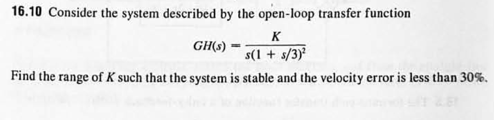 Solved 16.10 Consider the system described by the open-loop | Chegg.com