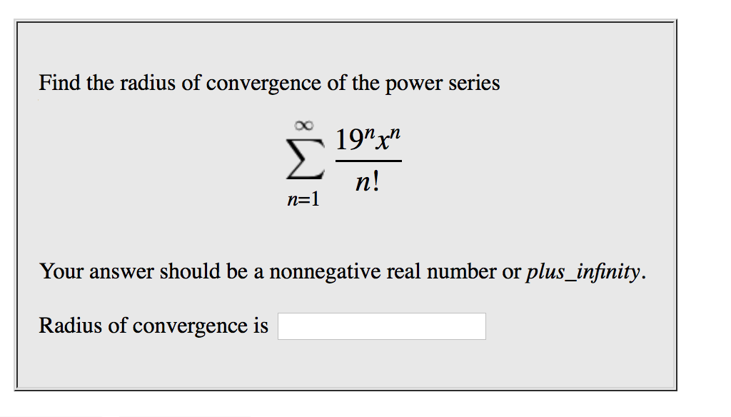 Solved Find the radius of convergence of the power series | Chegg.com