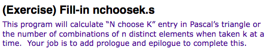 (Exercise) Fill-in nchoosek.s This program will | Chegg.com