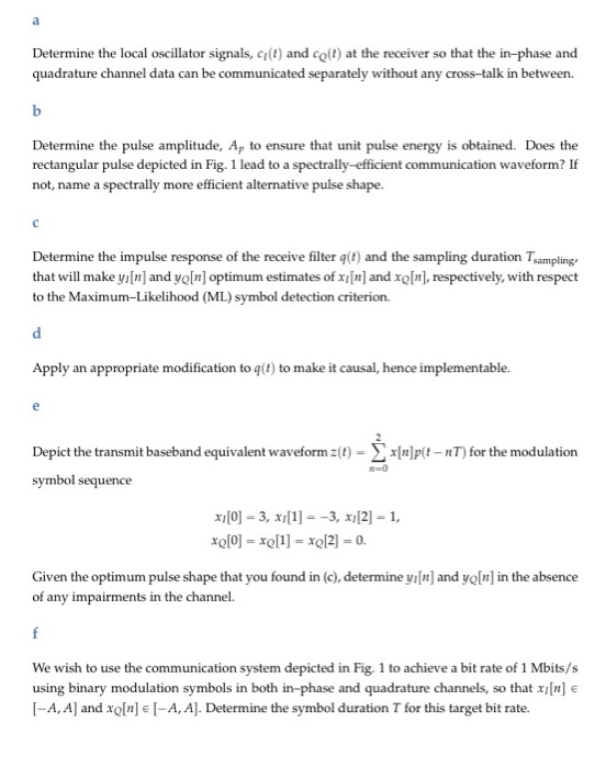 Solved Problem 2: DSB-SC, Matched Filtering Consider the | Chegg.com