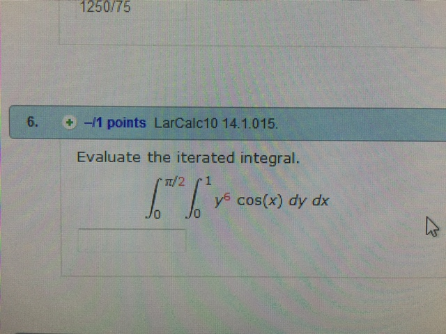 Solved Evaluate the iterated integral. Integral_0^pi/2 | Chegg.com