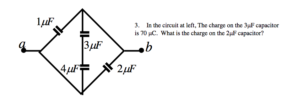 Solved In the circuit at left, The charge on the 3 mu F | Chegg.com