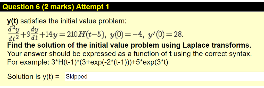 Solved y(t) satisfies the initial value problem: d^2y/dt^2 + | Chegg.com